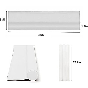 Resdenio Door Draft Stopper Weather Stripping - 37 Inch Door Stoppers for Bottom of Door Seal Gap Reduce Noise and Dust, Under Door Draft Stopper (White)