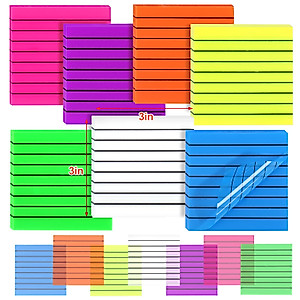 BABORUI 350 Sheets Transparent Sticky Notes with Lines, 7 Pads Lined Translucent Sticky Notes, 3x3 Inch Clear Sticky Notes Lined for Aesthetic School Office Supplies
