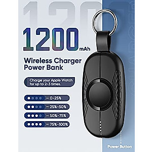 Portable Charger for Apple Watch, 1200mAh Magnetic Keychain Wireless Power Bank Watch Charger for iWatch Series 8/UItra/7/6/SE/5/4/3/2