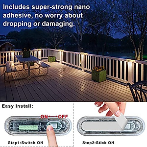 Solar Step Lights Waterproof,Warm White Deck Outdoor,Solar Fence LED,Solar for Stairs,Yard,Patio,Post,Railing,Garden,Backyard,Front Door,Pathway,Driveway,Porch(4 Pack)
