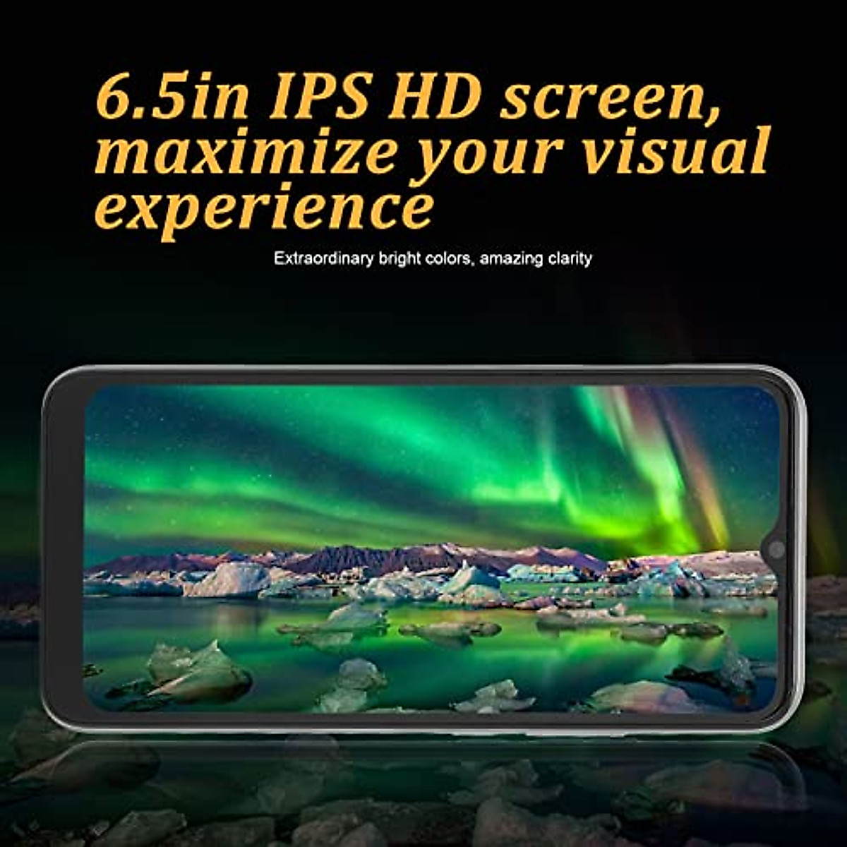 Yoidesu 5G Unlocked Android Smartphone, 6.5in IPS HD Screen 6GB RAM 128GB ROM Ultra Thin Mobile Phone, 5000mAh 12MP16MP HD Camera, Face ID Fingerprint Unlocked Cellphone for Android 12(Grey)