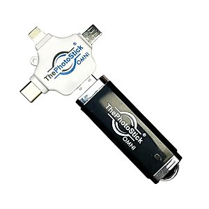 ThePhotoStick® Omni 128GB - Secure Photo & Video Backup and Transfer | USB & Multiport Connection | Integrated Software | Portable Memory | External Storage | File Save & Transfer