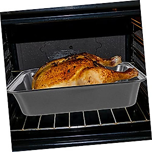 IMIKEYA 3pcs Toaster Oven Pan Square Baking Dish Bread Container Loaf Pan Sheet Cake Pan Roaster Pan Steel Pizza Pan Metal Design Baking Tray Pizza Baking Tray Pizza Plate Square Plate Set