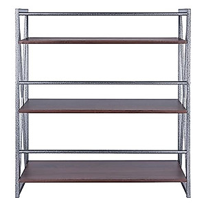 Winsome Wood Isa 3-Tier Shelf, Graphite and Walnut