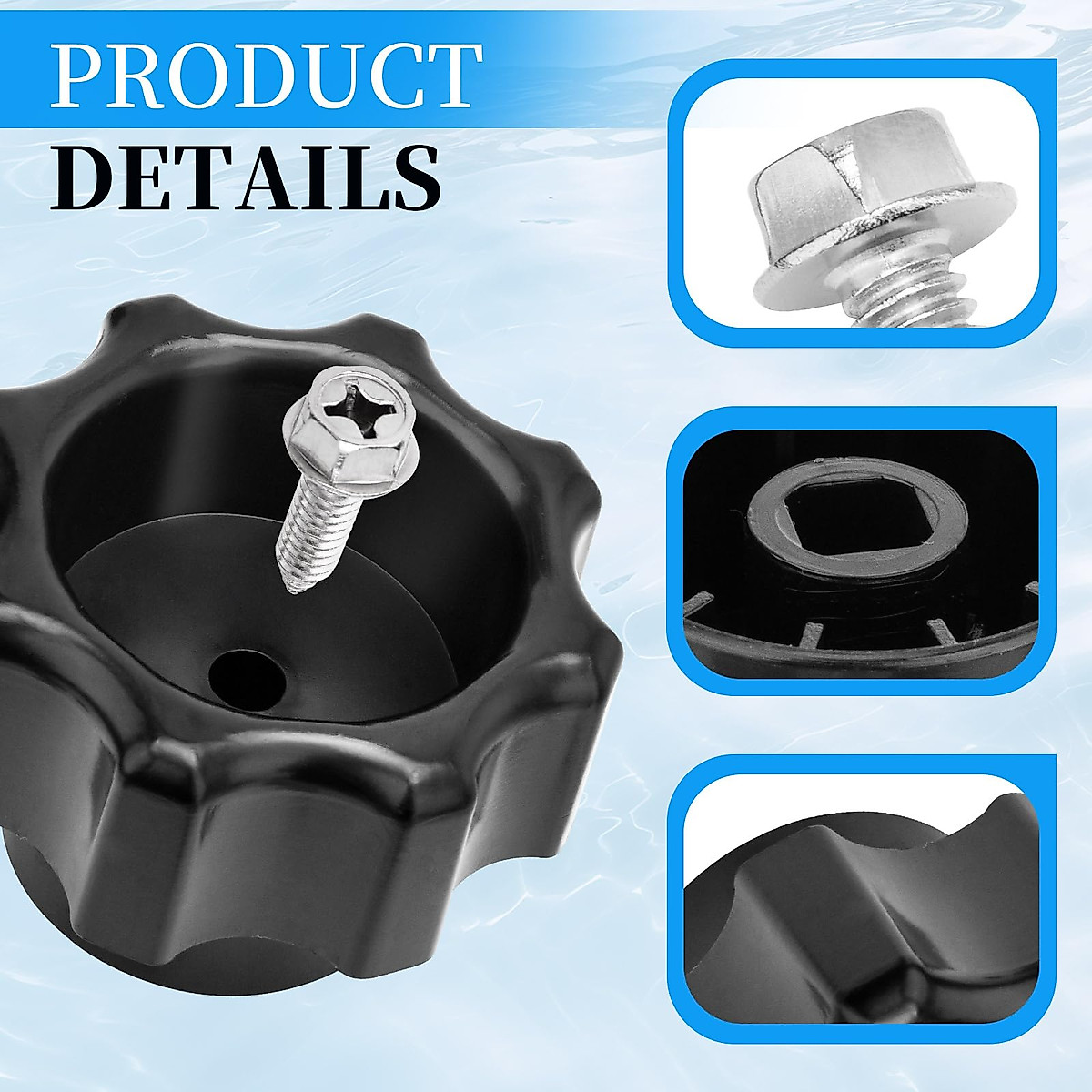 GJK 630-7965 Wall Hydrant Handle Kit Compatible with Prier Mansfield 300 400 & 500 Series Wall Hydrants, Wheel Shaped Frost Proof Hydrant Faucet Handle Parts, Outdoor Faucet Handle & Screw Kit