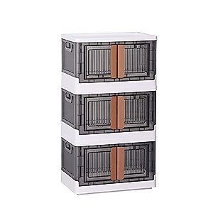 ZUOKEMY 8.4Gal Storage Bins With Lids - Plastic Storage Bins For Collapsible Closet Organizers, Closet Organizers And Storage Bins And Double Opening Folding Storage Bins For Home And Toy Storage