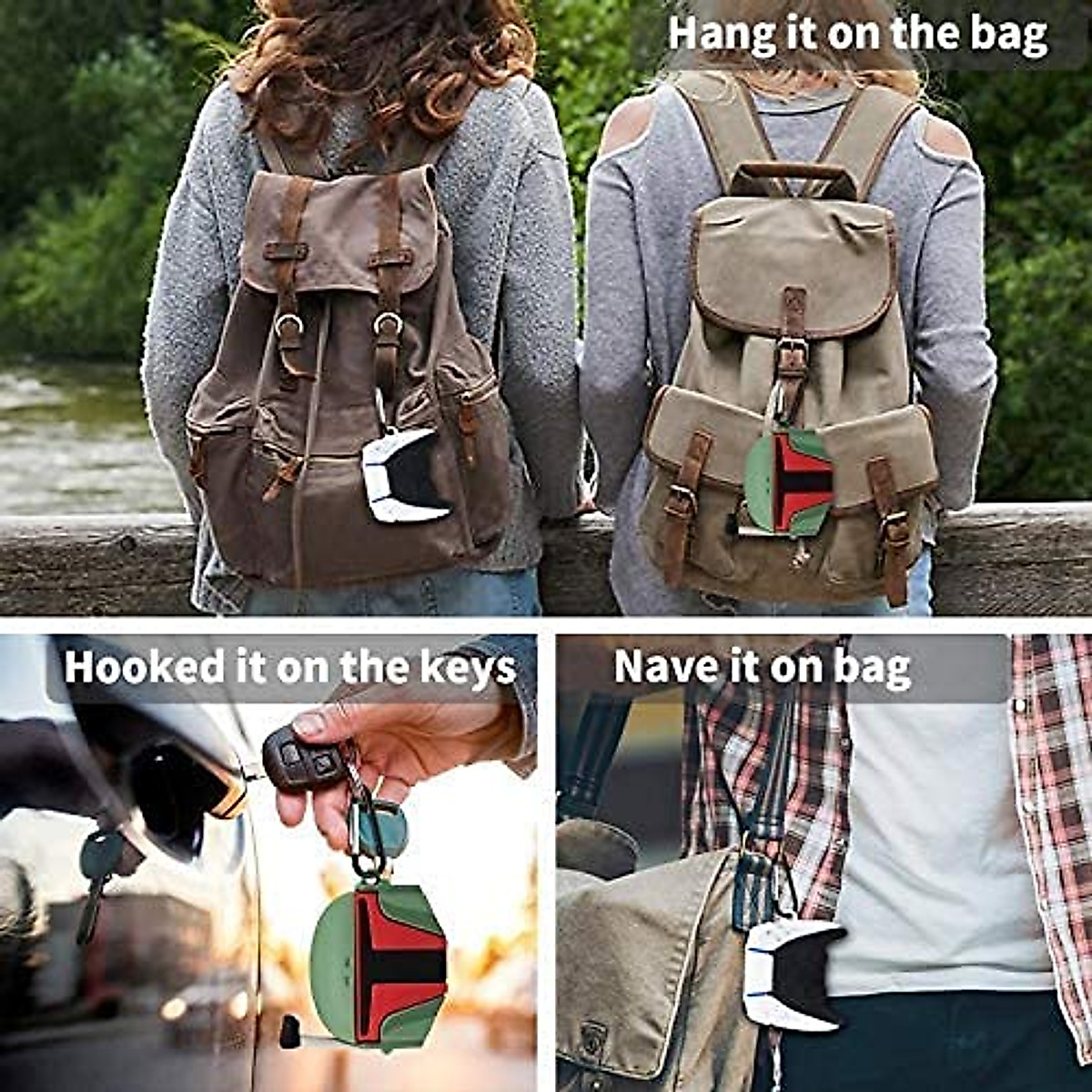 2Pack Airpods Pro Case, Soft Silicone Cute Funny Fun Star War Boba Fett Cartoon Character Cover with Keychain, AirPod Pro Skin Set for Kids Teens Boys Girls(PS5 Game Controller+Mandalorian Helmet)