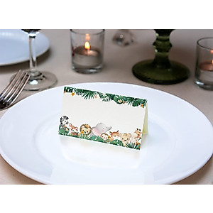 25 Place Cards - Perfect for Jungle Wildlife Theme Birthday Party, Classroom Party, Children Party, Banquets, Events/WZ012