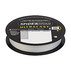 SpiderWire Ultracast Braid Vanish Fluorocarbon Dual Spool, 30lb Translucent Braid with 50lb Clear Fluoro Leader, 164yd | 150m