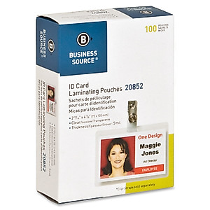 Business Source Government-Size Card Laminating Pouches - Box of 100