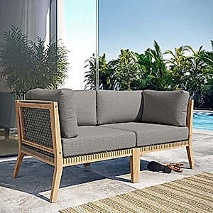 Modway Clearwater Love Seats, Loveseat, Gray Graphite