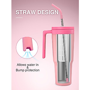 Raki Venus 40 oz Tumbler with Lid and Straw Double-wall Vacuum Water Bottle with Straw Spill Proof Insulated Water Bottle Stainless Steel Cup-holder Friendly Fruit Infusing Bottle Non BPA