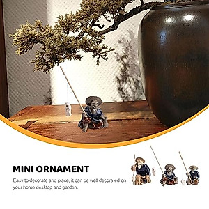 Cabilock Car Accessories Car Decor Car Decor 3pcs Fisherman Figurines Chinese Sitting Fishing Garden Statue Chinese Elder Statue Landscape Micro Bonsai Terrarium Aquarium Ornaments for Car Decor