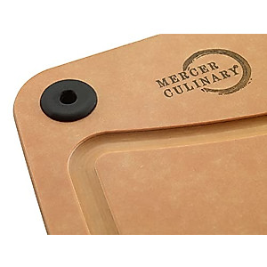 Mercer Culinary Composite Cutting Board-11.75" X 9.25",W/SIL Feet/Channel, Large, Tan