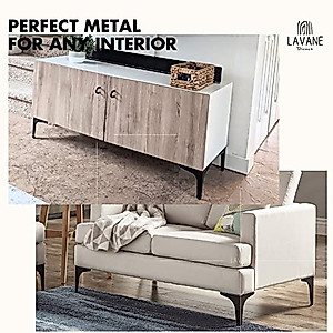 La Vane 4 inch Metal Furniture Legs, Set of 4 Modern Iron Diamond Triangle Furniture Feet DIY Replacement Black for Cabinet Cupboard Sofa Couch Chair Ottoman