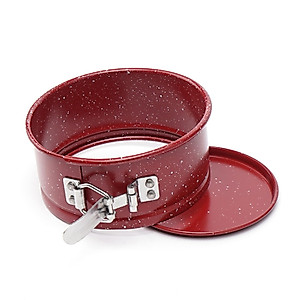 HYTK Nonstick Extra Small Bakeware Sets Baking Learning Tool for Kids Students Include 4Inch Springform Cake Pan, 6Inch Mini Loaf Pan, 9Inch Rolling Pin, BPA Free Cute Personal Portion Control