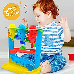 Move2Play, Feed The Fish, Interactive Toy for 1+ Year Olds, 6 to 12 Months, Baby Toy, 1 Year Old Birthday Gift For Boys & Girls, 9-12 Months, 6 7 8 9 10 12+ Months
