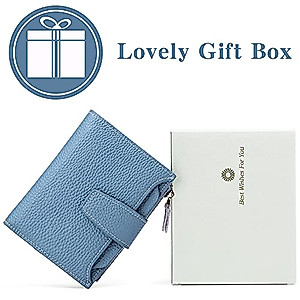 FALAN MULE Small Wallet for Women Genuine Leather Bifold Compact RFID Blocking Small Womens Wallet