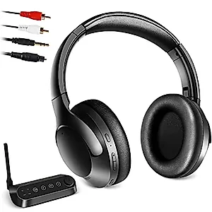 ASTSH TV Headphone Wireless with Bluetooth 5.2 Transmitter, Bluetooth Headphones for TV, 3 EQ Sound, 164ft Range No Audio Delay, Digital Optical RCA AUX