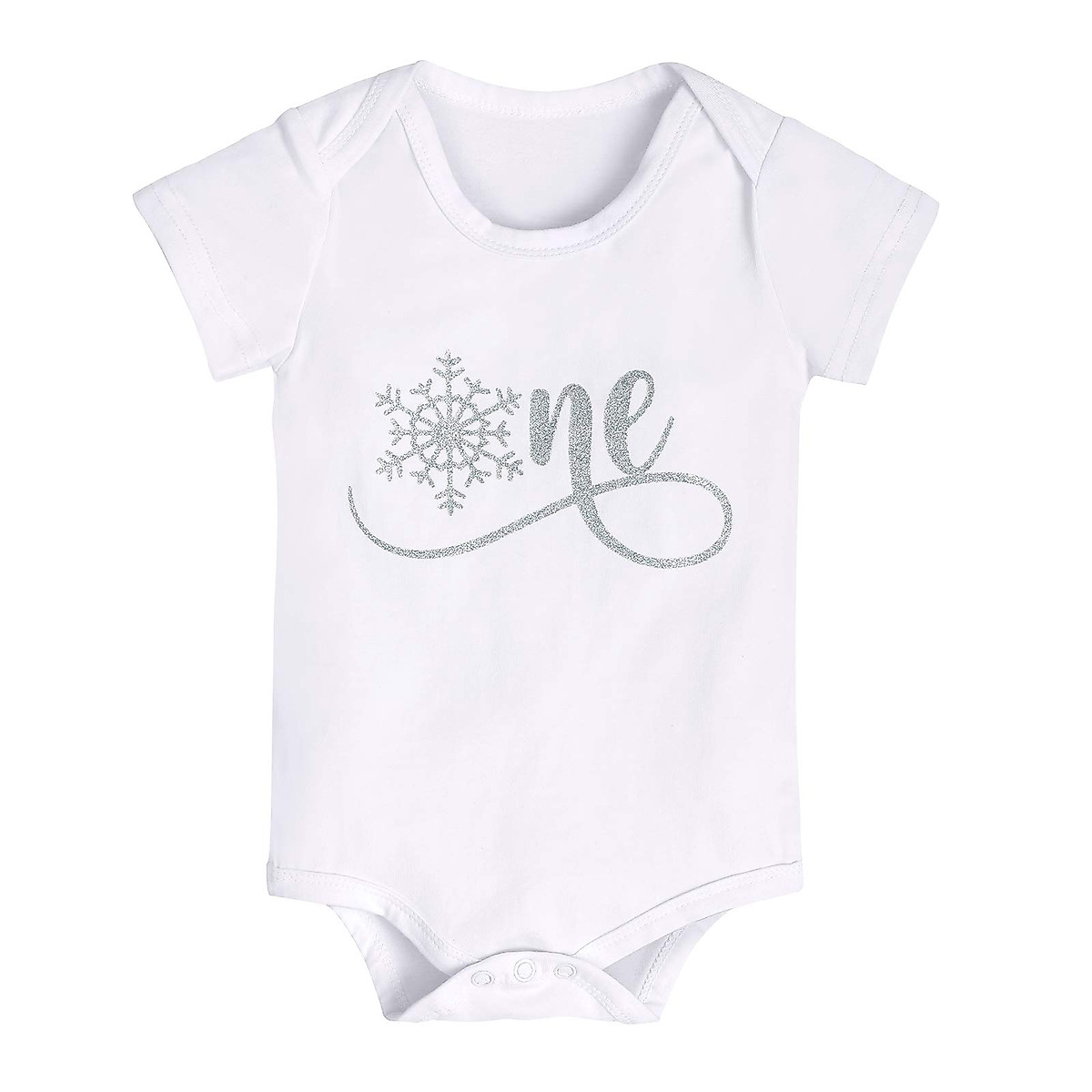 1st Birthday Snowflake Outfit Baby Girl Pink Silver Snow Flake One First Birthday Outfit Cake Smash Tutu for Photo Shoot Romper Skirt Headband Princess 1 Year Old Winter Theme Birthday Party Supplies