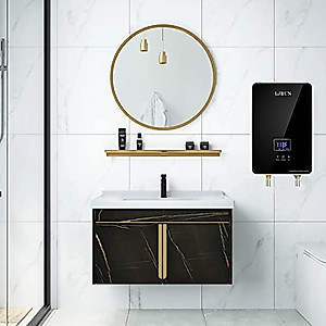 LJRUN Instant Electric Water Heater 240V, 6kW Tankless Water Heater for Kitchen Bathroom with Self Modulating Technology. (Black)