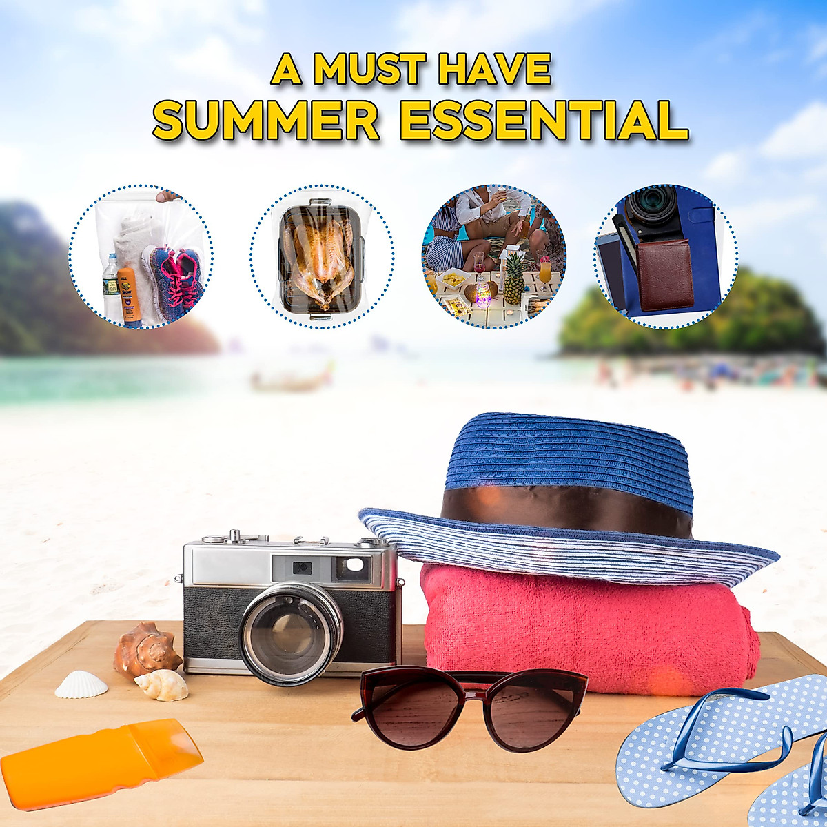 [ 50 BAGS ] Jumbo Size 5 Gallon Storage Bags, Extra Large Clear Freezer or Food Storage Bags, Great for Travel, Moving, Seasonal, Picnic & Home Organization, Size 18"x 20", 2 Mill Thick & Durable