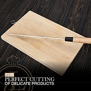 Lucky Cook Sashimi Sushi Knife 10 Inch - Perfect Knife For Cutting Sushi & Sashimi, Fish Filleting & Slicing - Very Sharp Stainless Steel Blade & Traditional Wooden Handle + Gift Box