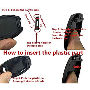 Horande Replacement Key Fob Cover Case fits for 2006 2007 2008 2009 2010 2011 Honda Accord Civic CRV Pilot Ridgeline Odyssey Keyless Entry Remote Key Fob Shell 2+1 Button (Black)