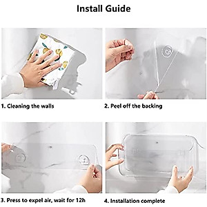 TREEHOLE Bedside Caddy Organizer Acrylic Wall Mounted Adhesive Shelf for Remote Control Office Supply Makeup Brush Bathroom cabinet door Pantry Kitchen Laundry Utility Room (One cell)