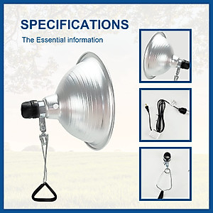 GREATIDE Clamp Lamp Light with Detachable 8.5 Inch Aluminum Reflector, 150 Watt E26 Socket (No Bulb Included), 6 Foot 18/2 SPT-2 Cord Cord