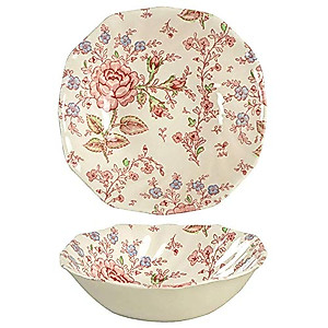 Johnson Brothers Rose Chintz Pink Square Cereal Bowl