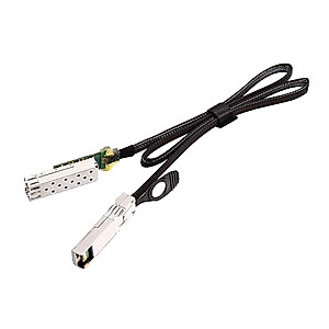 10Gtek 10G SFP+ to SFP+ Extender Cage with EEPROM on Cage Side, 3M Flat Cable in Nylon Jacket, 30AWG, 30cm