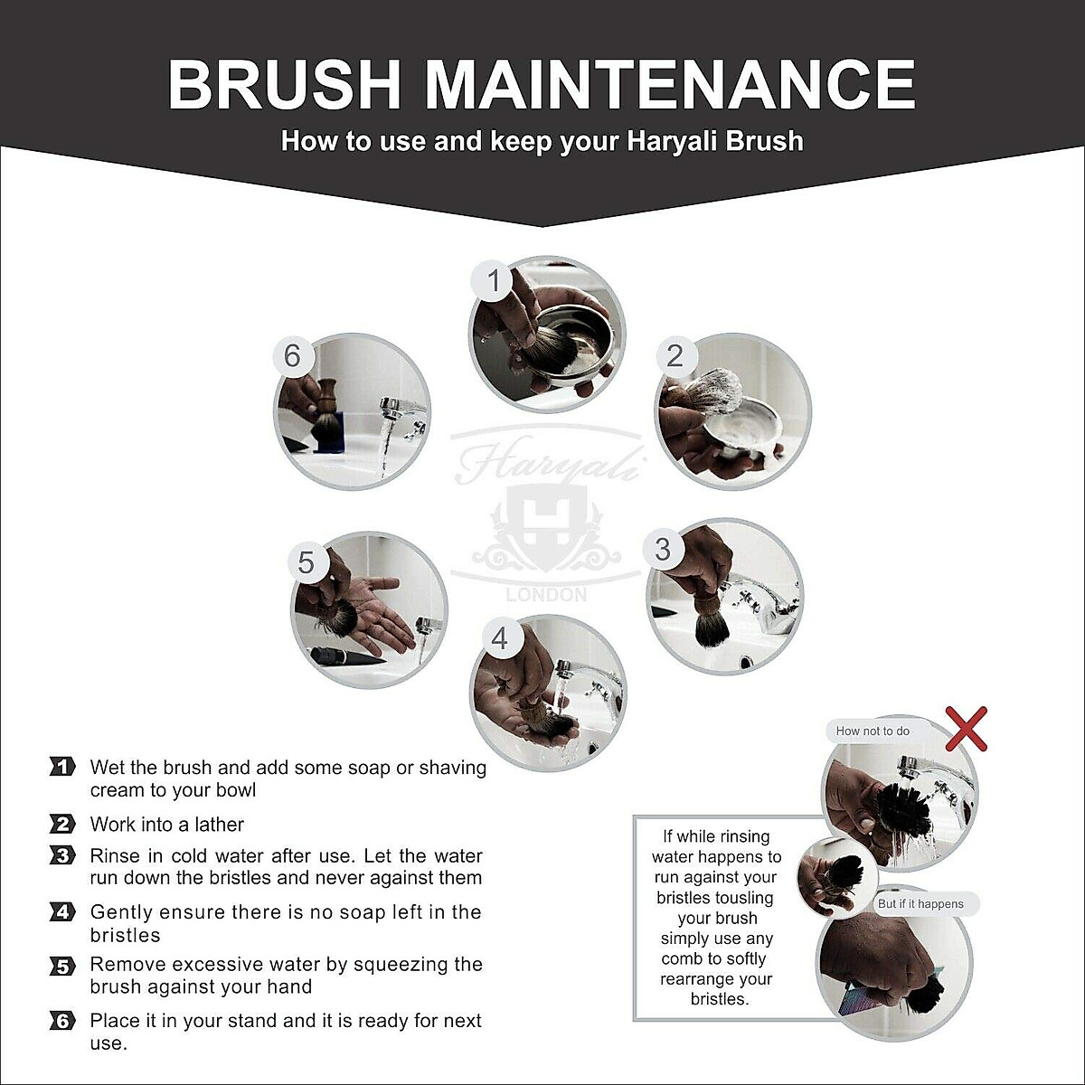 Haryali London Pure Silver Tip Badger Hair Shaving Brush with Brush Stand/Holder