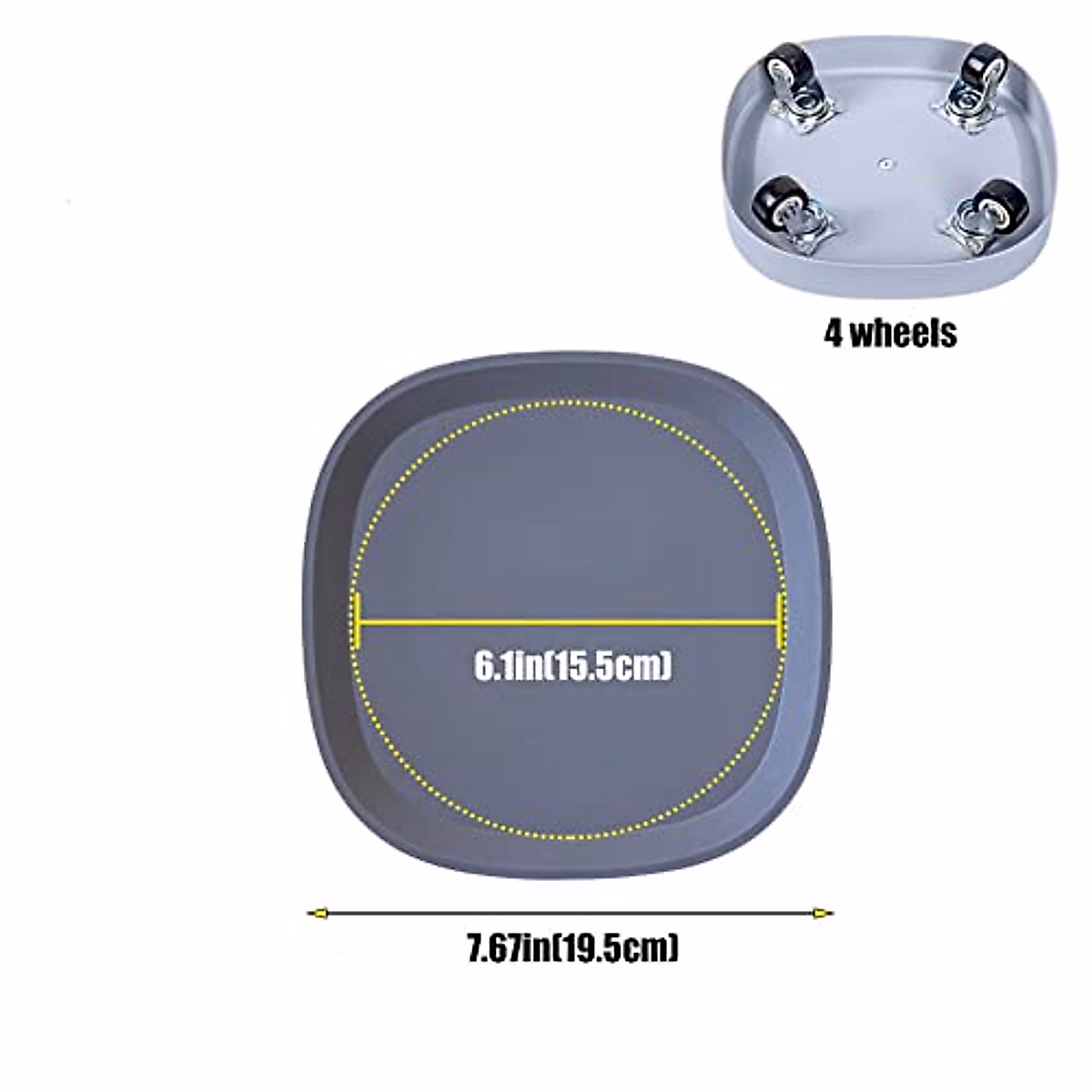 MYBAQ,Plant Caddy,Plant Caddy with Wheels,Plant Dolly,Rolling Plant Stand,Planter Mover, Round Plant Roller Base for Vertical Planting Troughs, Patio Umbrella Base, Plant Pots, Trash Cans.