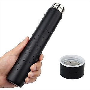 Dxobay Slim Water Bottles, Cute Kids Water Bottle, Insulated Stainless Steel Water Bottles, Thermos Water Bottle with Vacuum Sealing & Double Wall Design(8.8 Oz, Black)