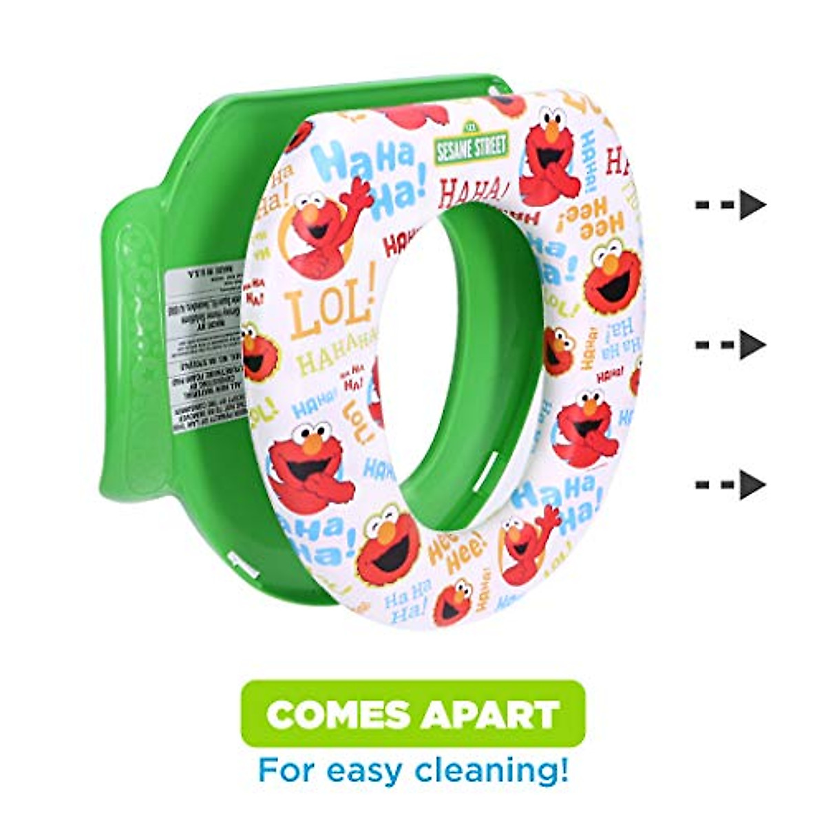 Sesame Street "So Funny Elmo" Soft Potty Seat and Potty Training Seat - Soft Cushion, Baby Potty Training, Safe, Easy to Clean