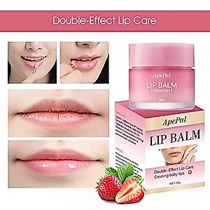 Strawberry Mask for Lip, Moisture & Collagen Booster Lip Sleeping Mask , Treatment to Restore, Hydrate & Plump Dry, Chapped Lips , Strawberry Mask for All Lip Types Women