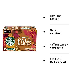 Fall Blend Medium Roast Coffee Single Serve Pods for Keurig Brewers, 1 box of 10