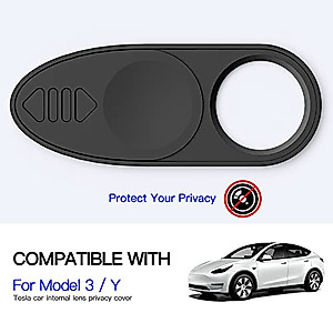 AWINNER (2 Pack) Car Camera Cover Slide Compatible with Tesla Model 3 / Y,Front-Facing Webcam Cover Slider Stickers,Privacy Blocker Sliding Shield,Anti-Spy