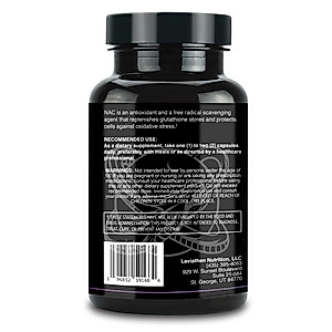 Leviathan Nutrition NAC Supplement N-Acetyl Cysteine for Lung, Liver, Immune Support - Potent Antioxidant Support to Boost Glutathione Levels 600mg, 120 Capsules