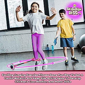 IPIDIPI TOYS Skip It Ankle Toy Pink Flashing Retro Skipit Toy Hopper Ball - Jump Rope Improve Coordination, Get Exercise The Fun Way - Best Retro Birthday Gift for Kids 5, 6, 7, 8, 9, 10, 11