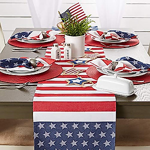 DII Classic Woven Tabletop Collection, Indoor/Outdoor Placemat Set, Round, 15" Diameter, Tango Red, 6 Piece