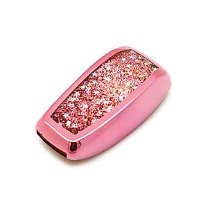 Senauto Quicksand Key Fob Cover Case Full Protection Key Chain for 2017 2018 2019 Mercedes Benz New C E S Class W213