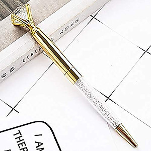 Diamond Metal Ballpoint Pen, 12 Pack Colors Big Metal Pens with Diamond Top for School Office Supplies Beautiful Metal Ballpoint Pen for Women Co-Workers Kids
