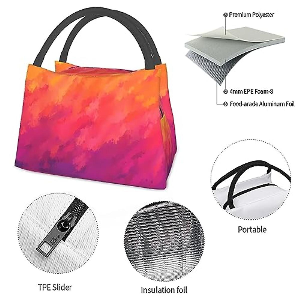 Fubido Zombie Halloween Theme, Lunch Bag for Women Men,Dead Man Walking in Danger Scary Scene,Insulated Lunch Box,Reusable Lunch Tote Bag for Meal Prep,Work,Travel,Red Sepia