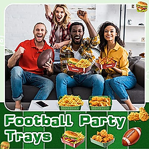 Sawysine 36 Pack Football Party Favors 5 lb Paper Food Trays Large Boats Disposable Serving Tray Snack for Food, Condiment, Carnivals, Birthday, Decorations (Football)