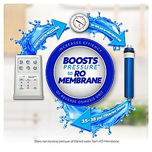 AQUATICLIFE Smart Buddie Booster Pump for 50-100 GPD Reverse Osmosis Water Filter Systems RO/DI Units, White, 12 Piece Set (540292)