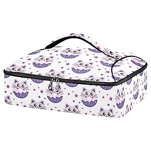Kcldeci Insulated Thermal Food Carrier Insulated Casserole Carrier for Hot or Cold Food,Donuts and Cats Insulated Tote Bag for Potluck Cookouts Parties Picnic,Lasagna Lugger