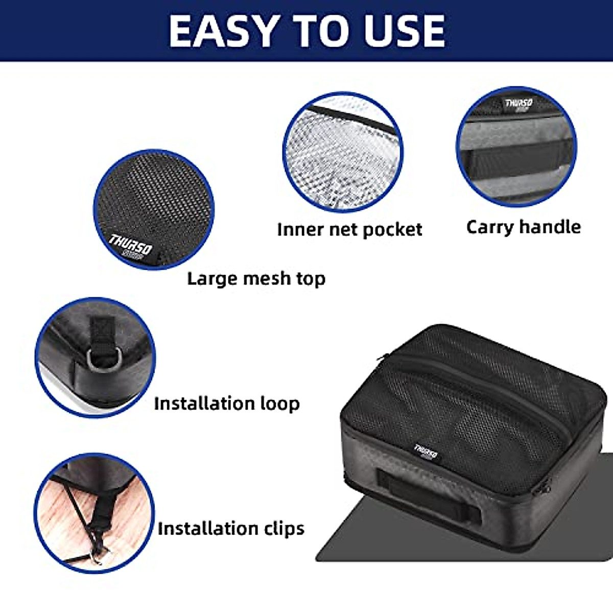 THURSO SURF Paddle Board Accessories Cooler Deck Bag for SUP Kayak Cooler Mesh Top Pocket Insulated Paddle Board Cooler Water-Resistant Portable Paddleboard Cooler Bag SUP Accessories 10 Can Carbon