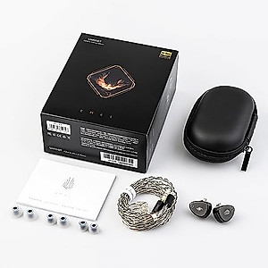 Linsoul SIMGOT EM6L 1DD + 4BA Hybrid Driver in-Ear Monitor, Gaming Earbud, HiFi IEM Earphone with 3D-Printed Resin Housing, Detachable OFC Silver-Plated Cable for Musician Audiophile